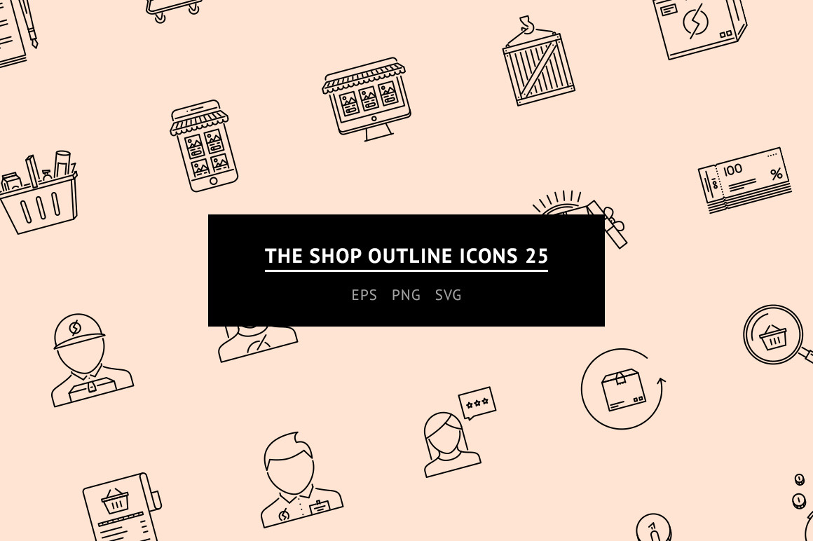 The Shop Outline Icons 25, an Outline Icon by Last Spark
