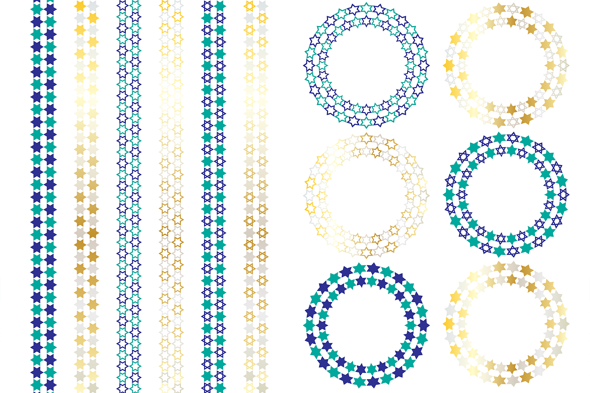 Star of David Frames & Borders, a Pattern Graphic by Melissa Held Designs
