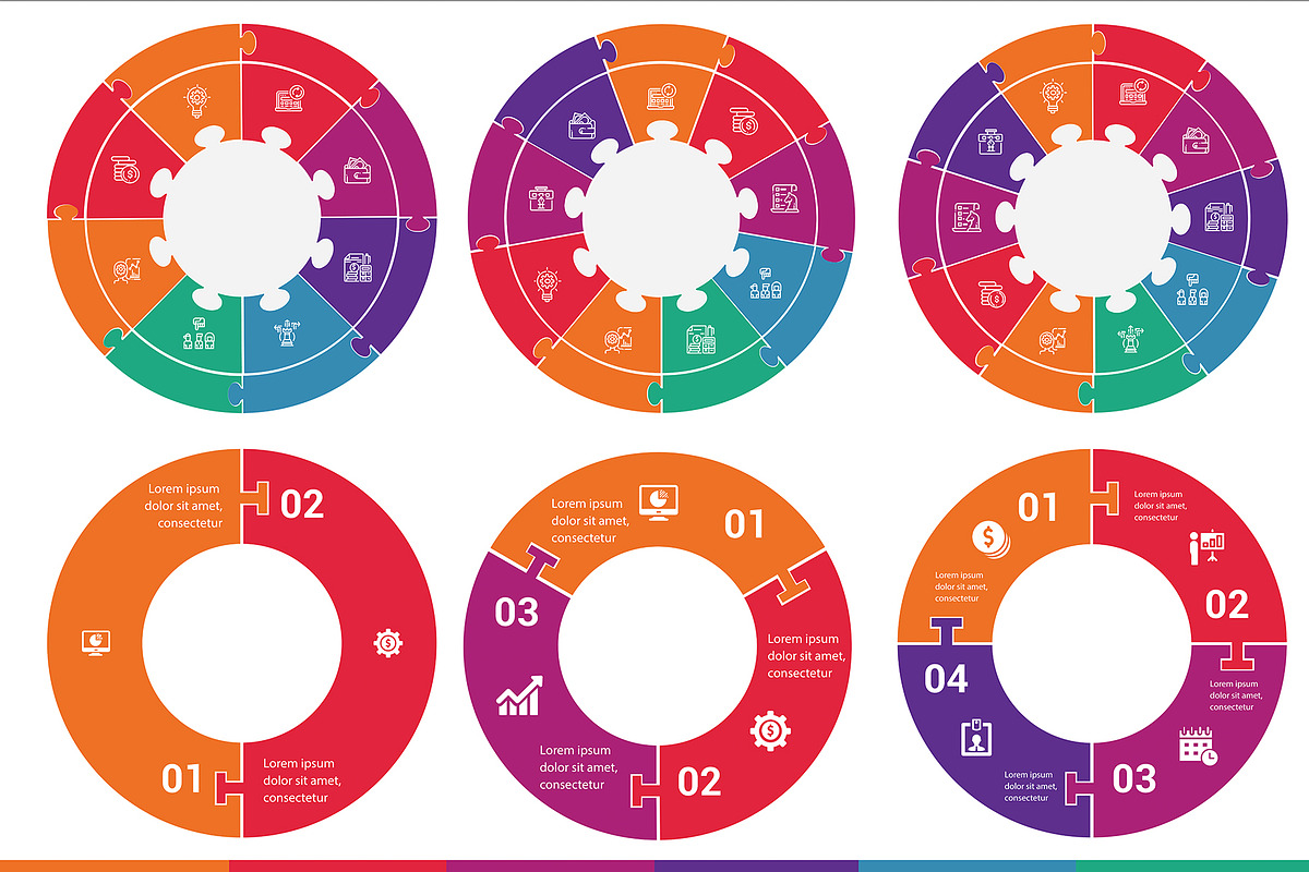 Circle Puzzle Infographics Diagrams, a Presentation Template by SlideOne