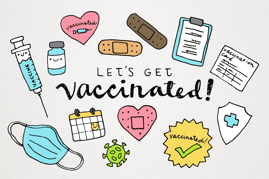 Let's Get Vaccinated Clipart Set, a Healthcare Illustration by Lemonade ...
