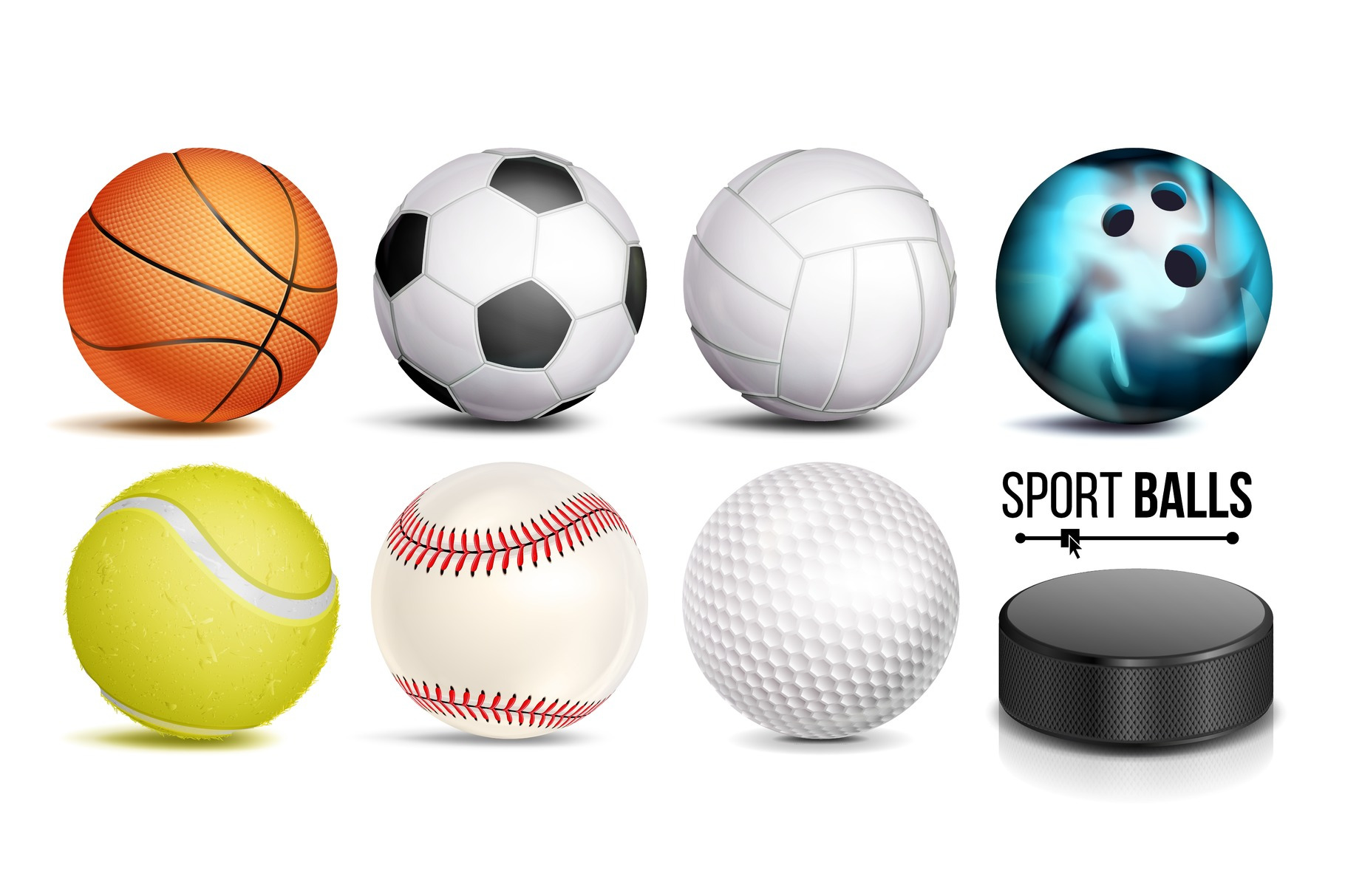 Sport Ball Set Vector. 3D Realistic, an Object Illustration by pikepicture