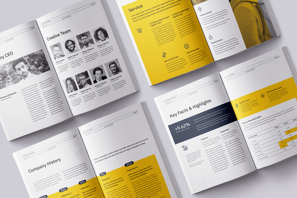 White Paper | Canva, Word, PPTX, IND, a Brochure Template by ArtisticLand