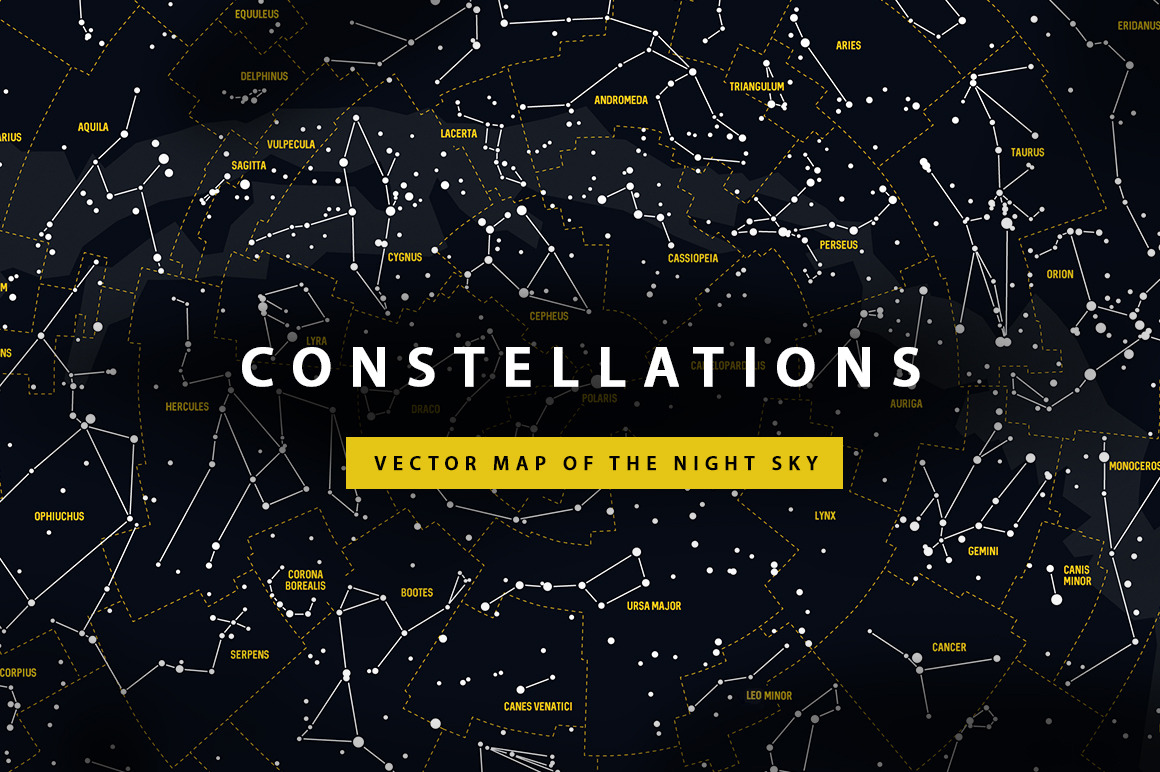 Night Sky with Constellations, an Object Graphic by DOBROGRAPH