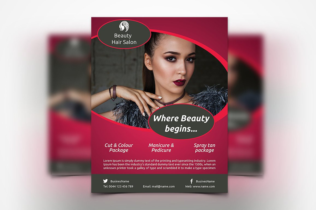 Hair Style Flyers 6 Templates, a Flyer Template by Creatricks