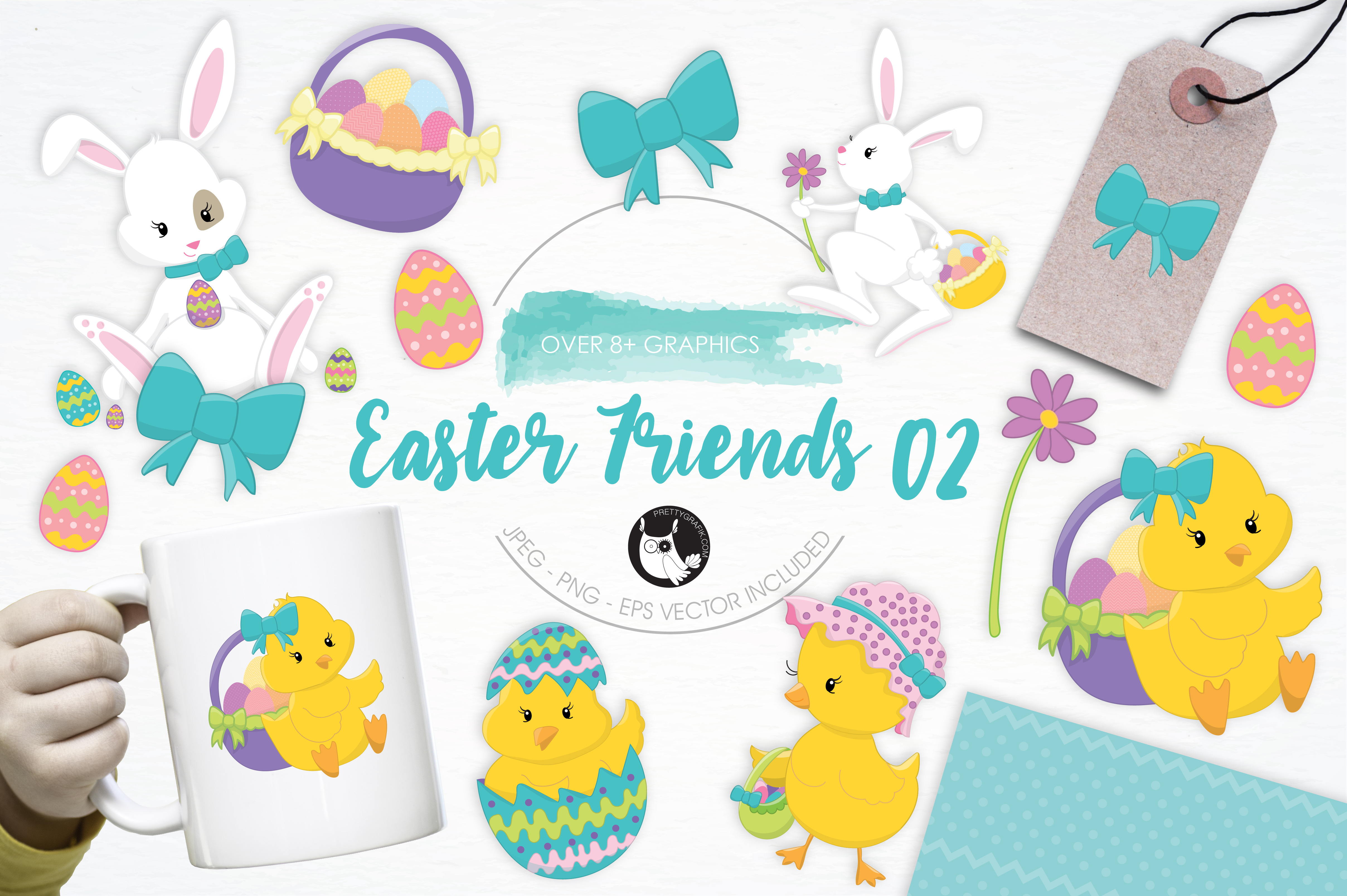 Easter Friends illustration pack, an Illustration by PrettyBundles