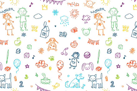 15 kids patterns set, a Pattern Graphic by Hala