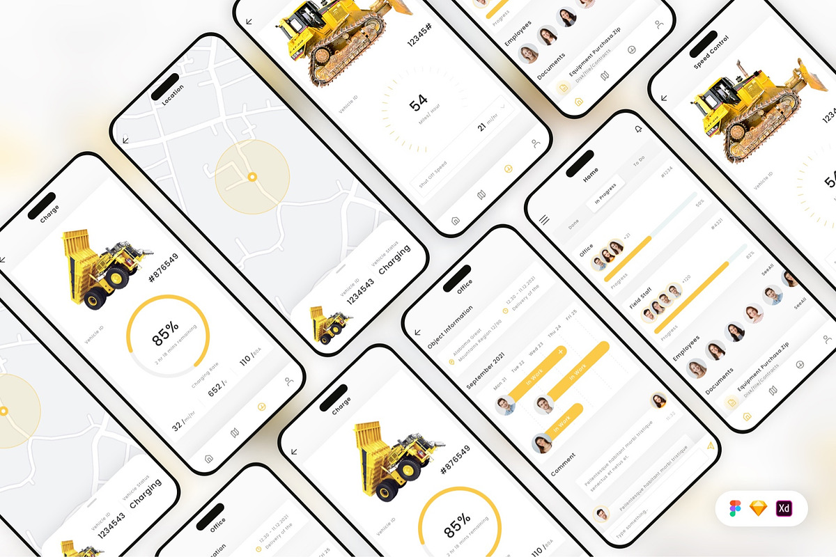 Smart Construction Mobile App UI Kit, an UI Kit Template by Betush