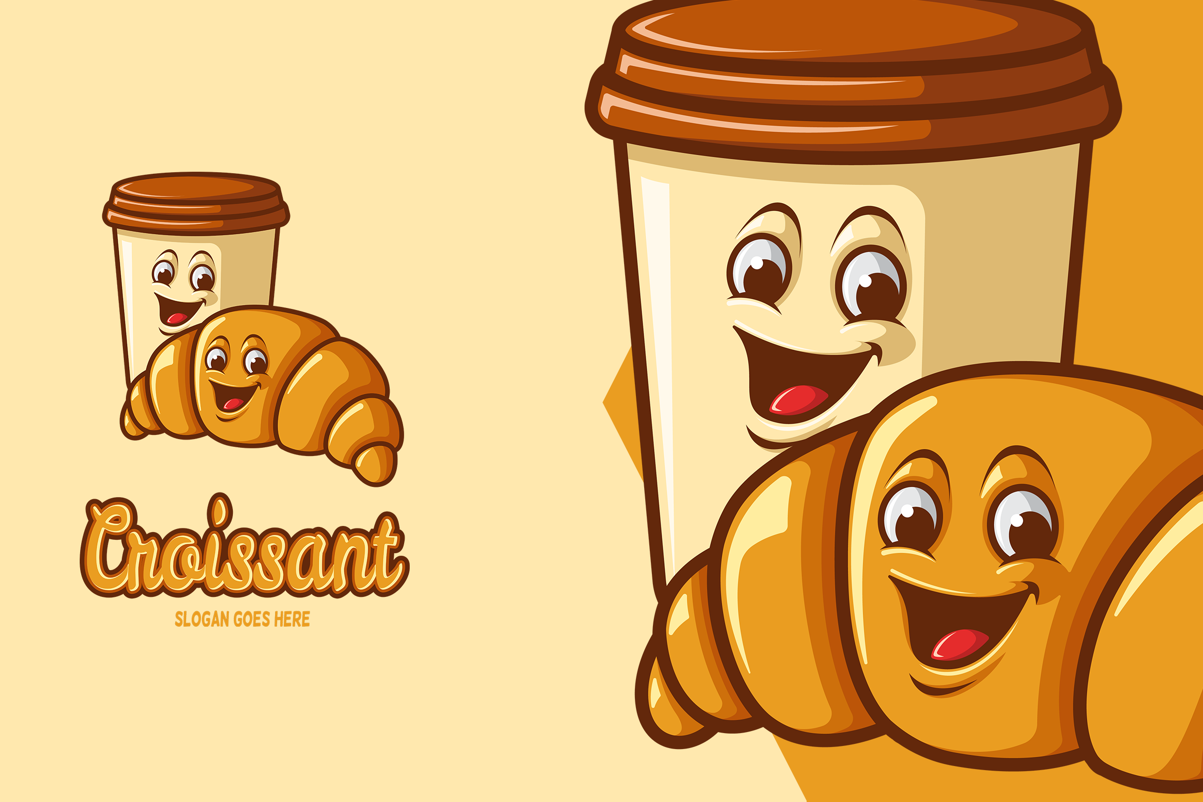 Croissant - Mascot Logo, a Branding & Logo Template by AQR Studio