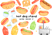 Hot Dog Stand Clipart, an Education Illustration by greywalnutstudio
