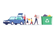 Overconsumption Concept. Family Male, a Person Illustration by Double ...