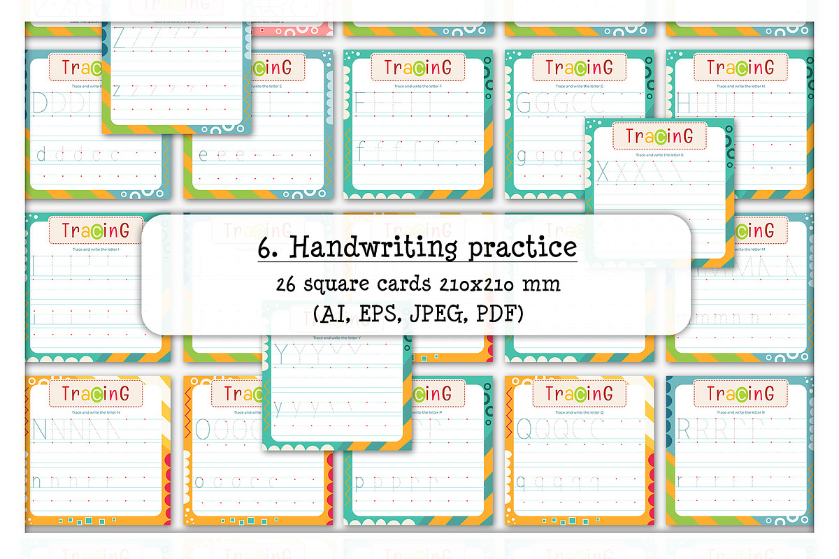 Letter Tracing Handwriting practice, an Education Illustration by ...