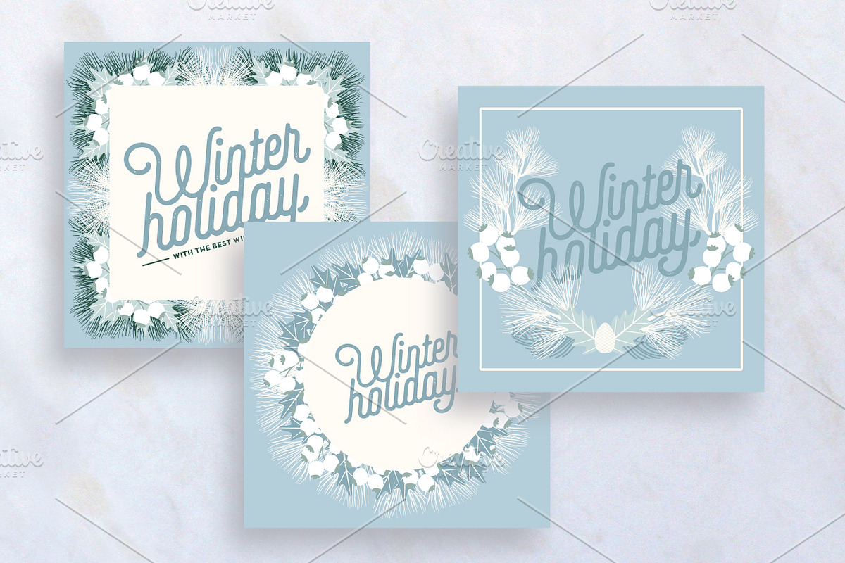 Winter Holiday Card, a Card Template by stockhype