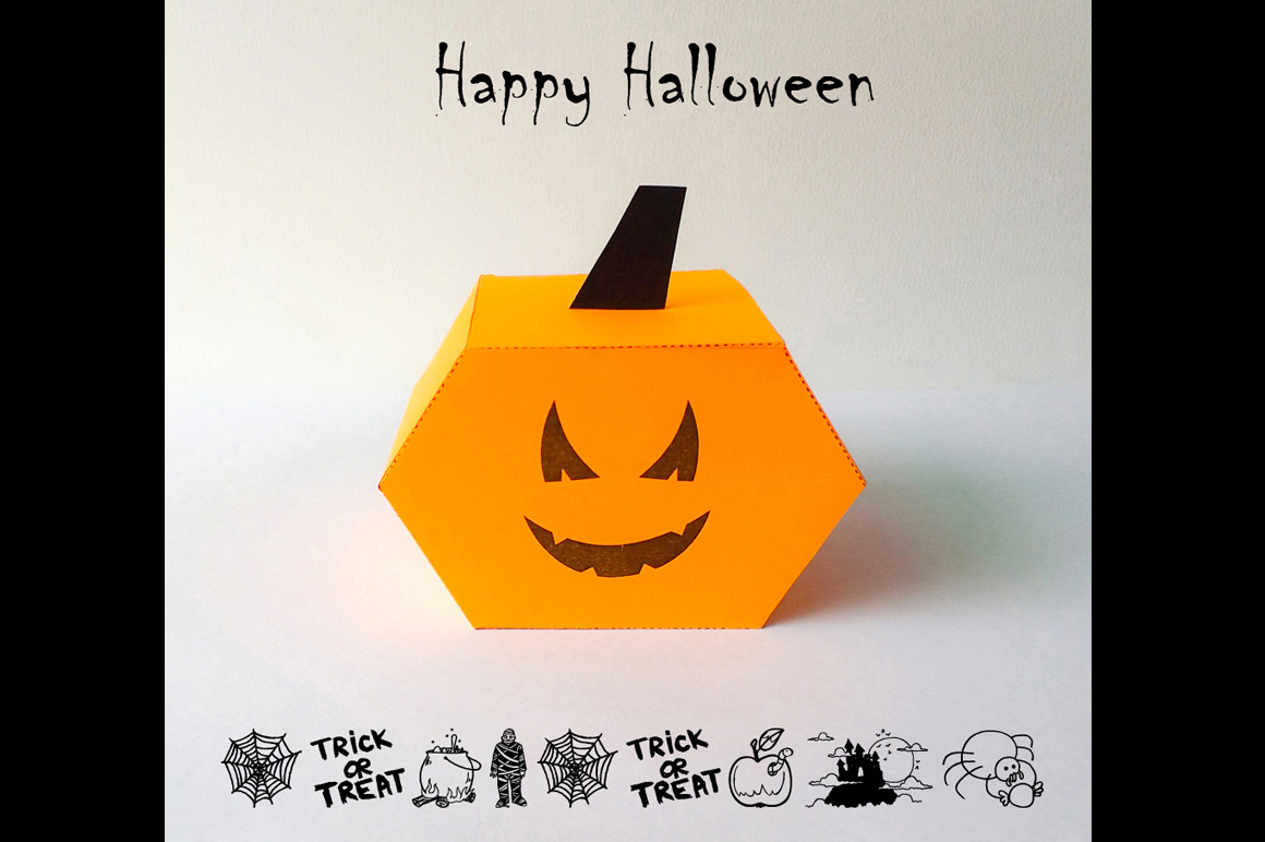 DIY Halloween Favor - 3d papercrafts | Templates & Themes ~ Creative Market