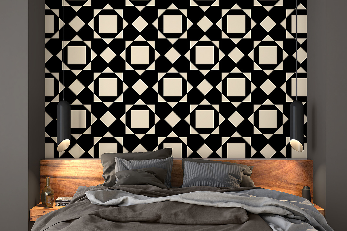 Geometric Monotone Pattern, a Wallpaper Graphic by MalyskaStudio