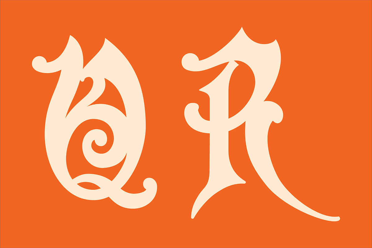 Gothic Initials Two Font, a Script Font by GG Design