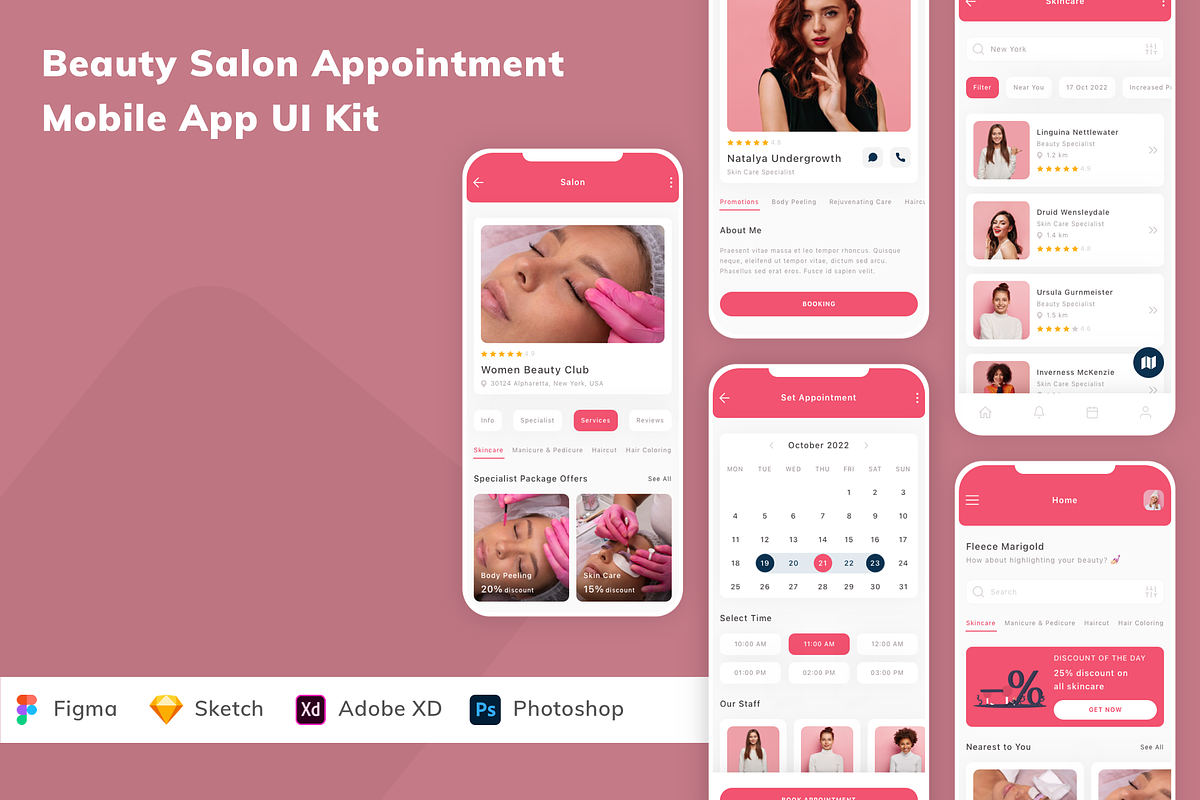 Beauty Salon Appointment App UI Kit, an UI Kit Template by Betush