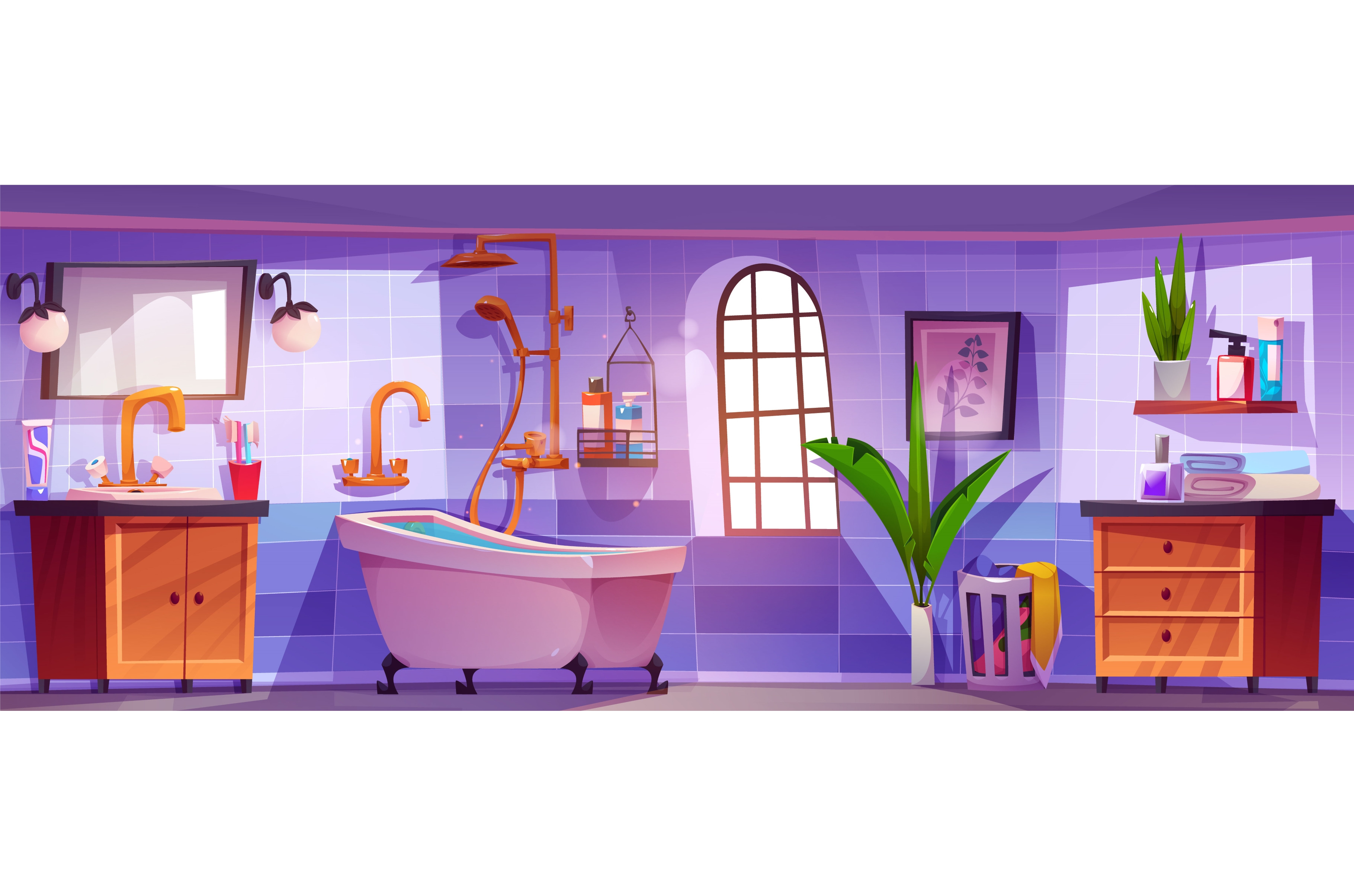 Modern bathroom interior design, an Object Illustration by art PVP - market