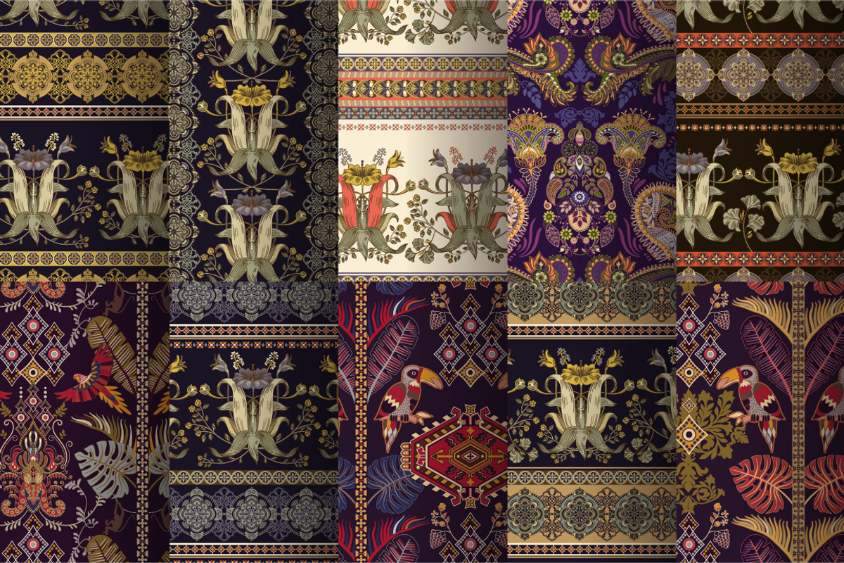 10 Vintage Decorative Patterns, a Pattern Graphic by Sunny_Lion