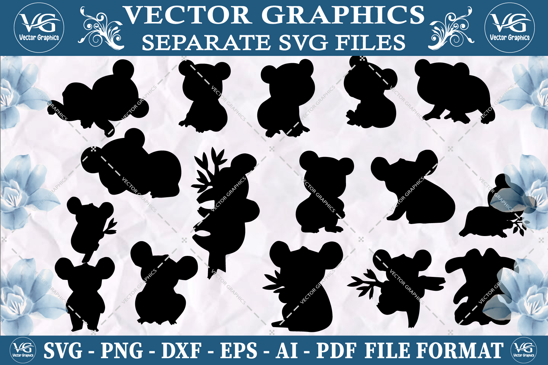 Koala face SVG vector design bundle | Creative Market