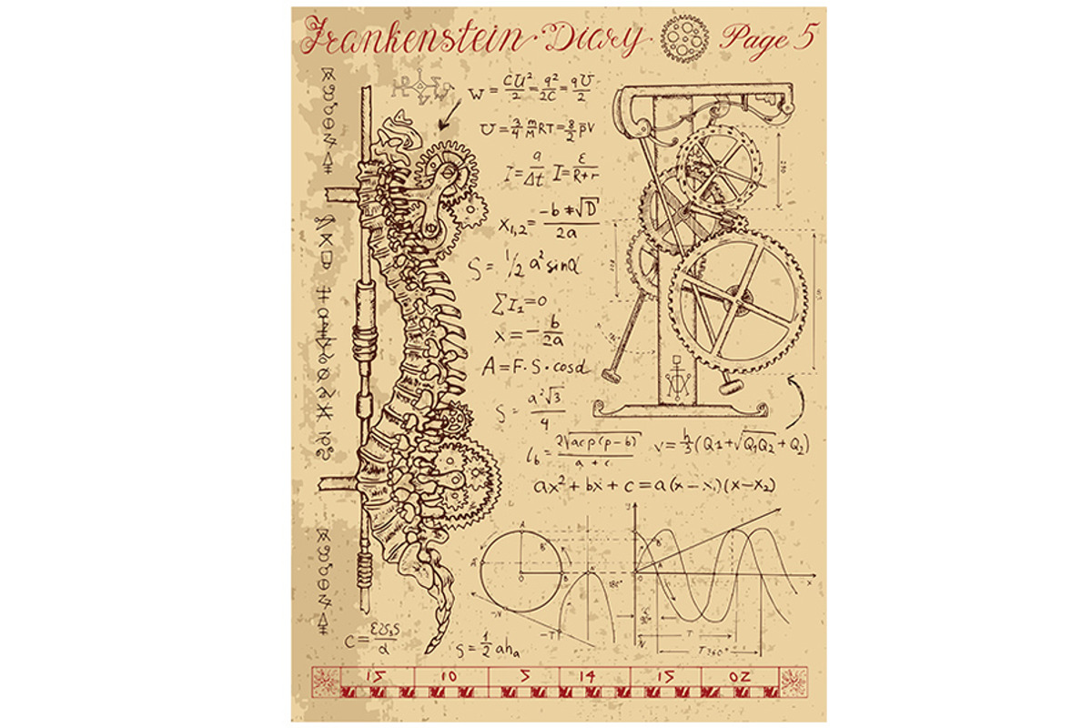 Frankenstein diary, a Technology Illustration by Samiramay