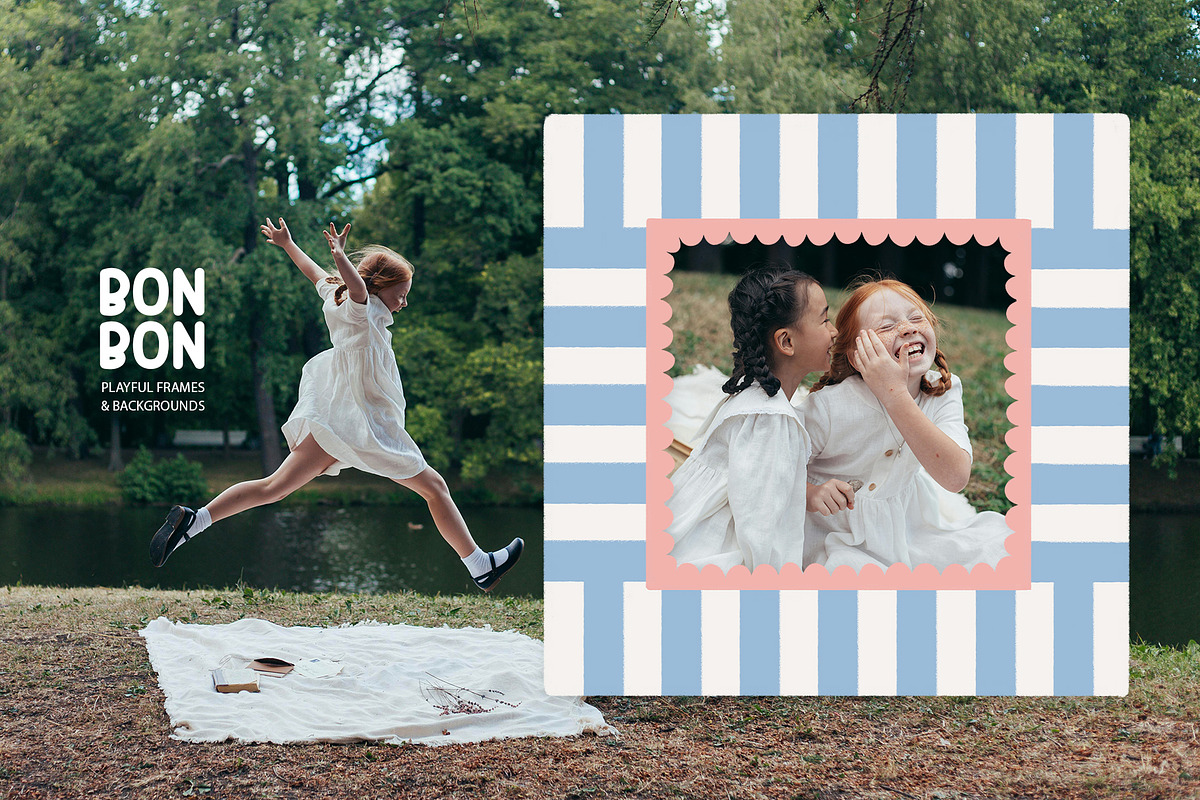 Bonbon Playful Frames & Backgrounds, an Object Graphic by alonahaidash