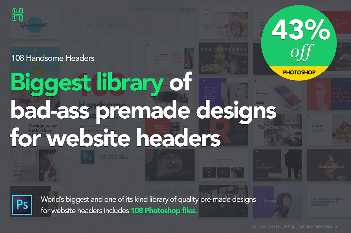 Photoshop-108 Handsome Headers, a Templates & Theme by MisterCreativ™