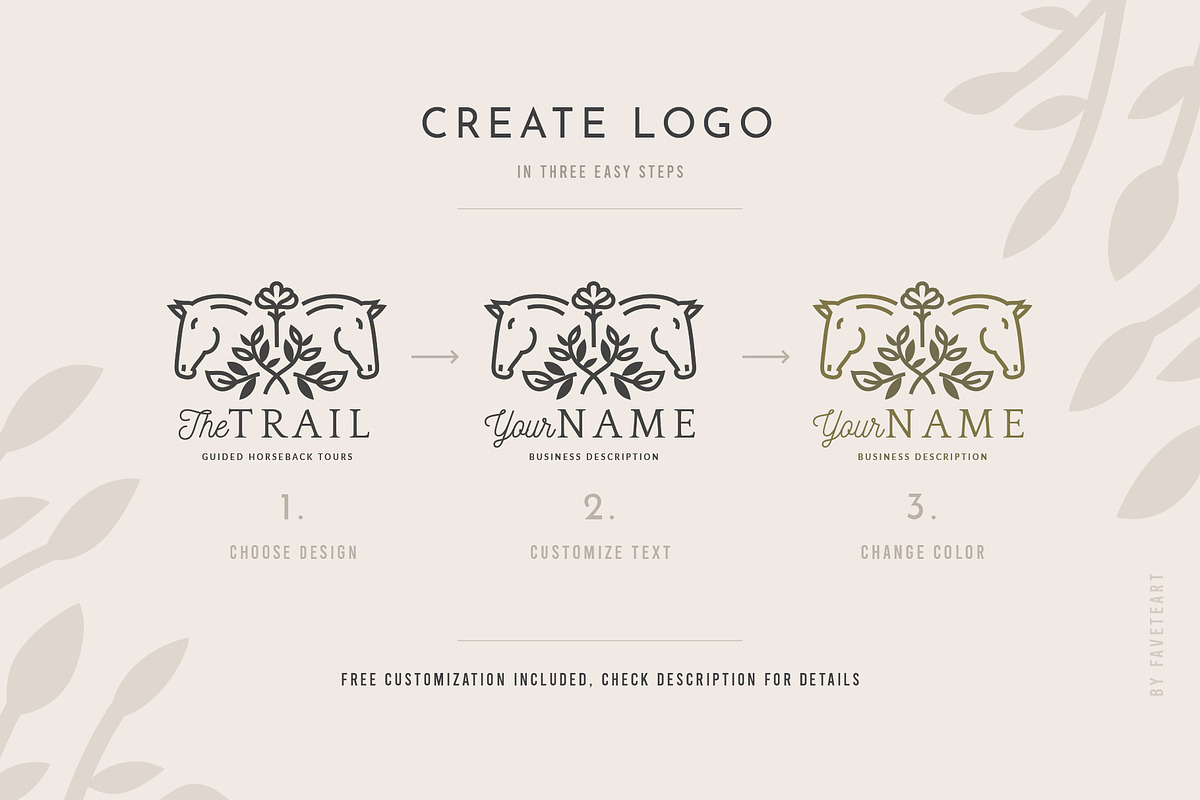 24 EQUINE LOGOS | fully editable, a Branding & Logo Template by Favete Art