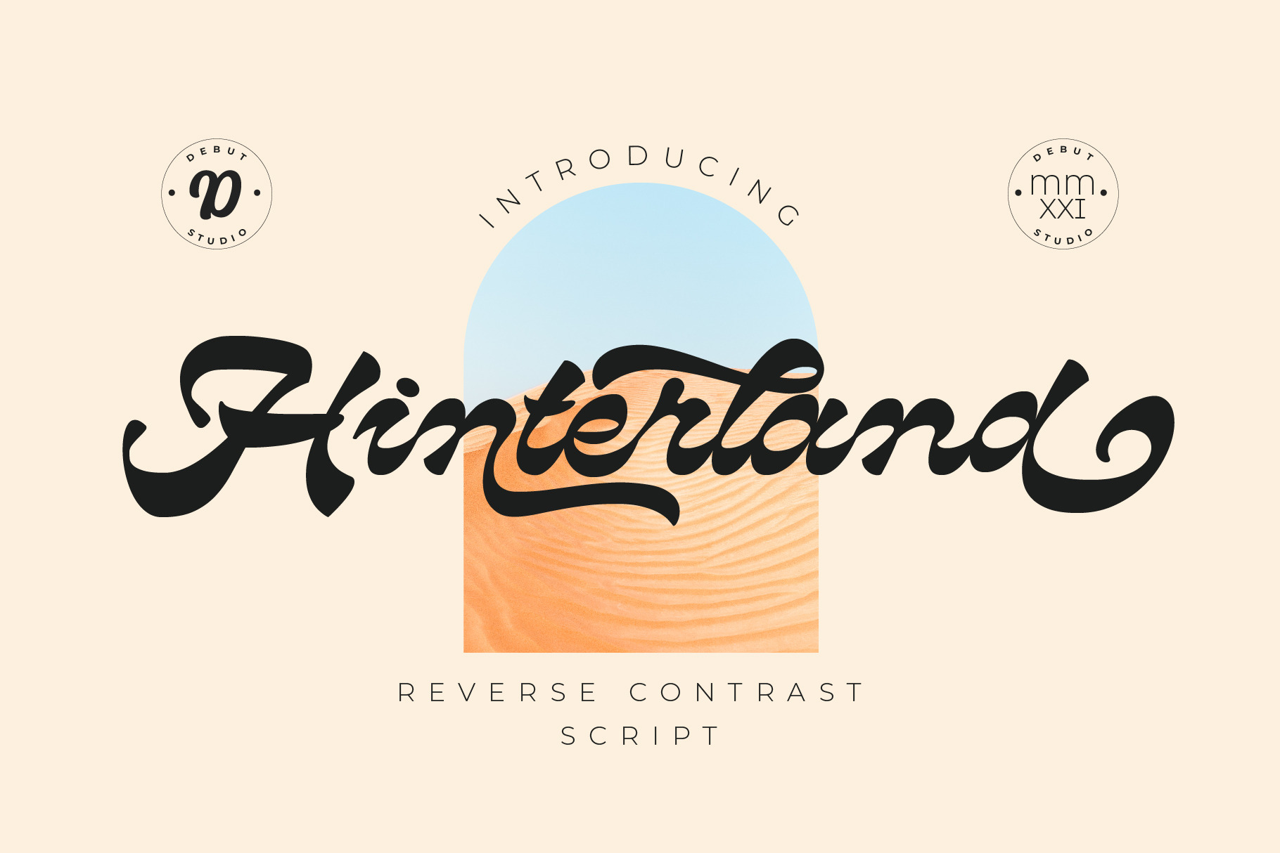 Hinterland | Reverse Contrast Script, a Script Font by Debut Studio