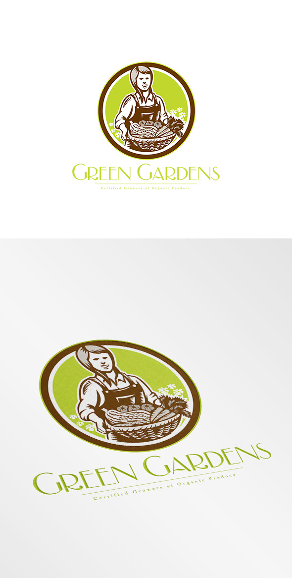 Green Gardens Organic Produce Logo, a Branding & Logo Template by ...