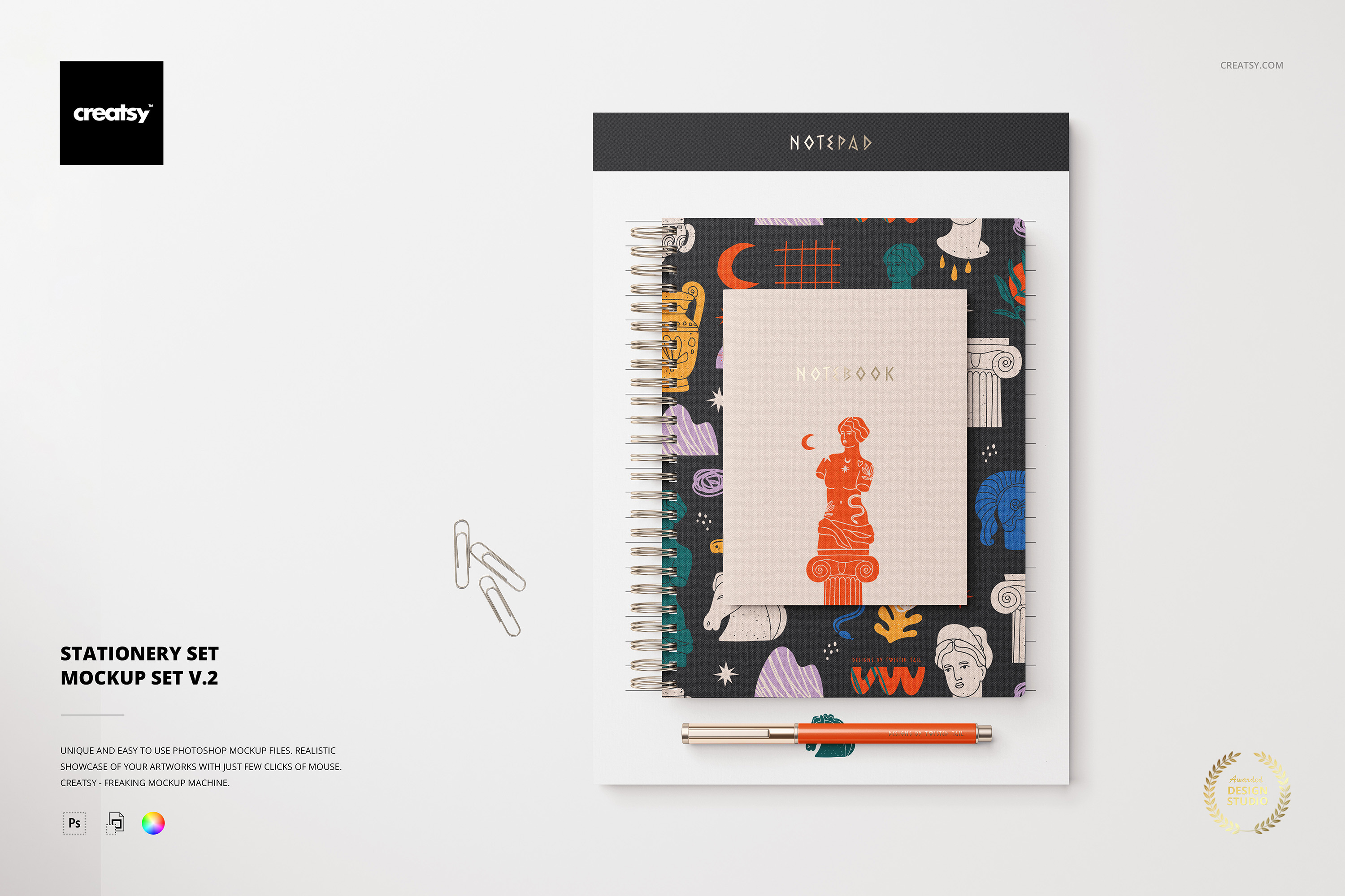 Stationery Set Mockup Set v.2, a Books & Magazine Mockup by creatsy5 ...