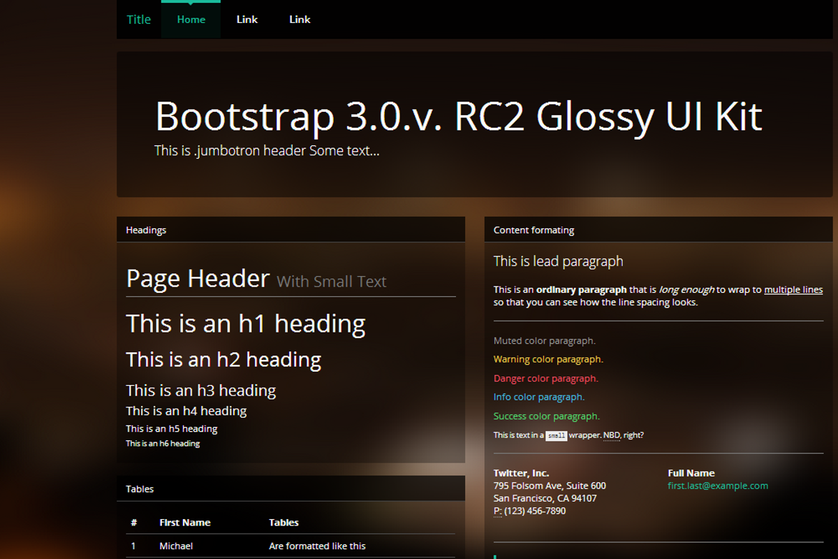 Bootstrap 3.0.! theme GlossyFlat, a Bootstrap Template by Bootstraptor