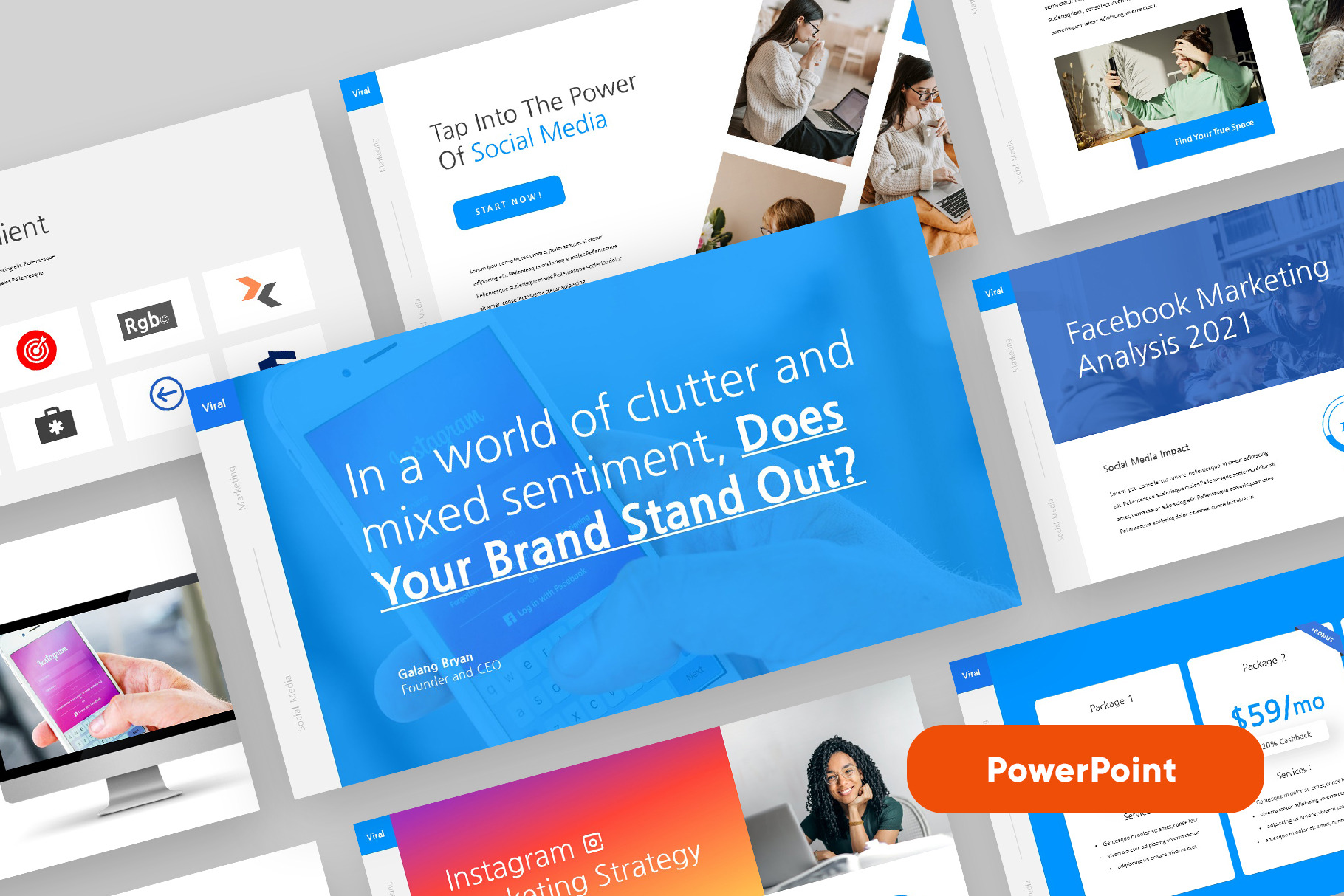 Social Media Marketing Powerpoint, a Presentation Template by rgbryand