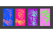 Antique greek statues in pixel, a Texture Graphic by Simple Patterns