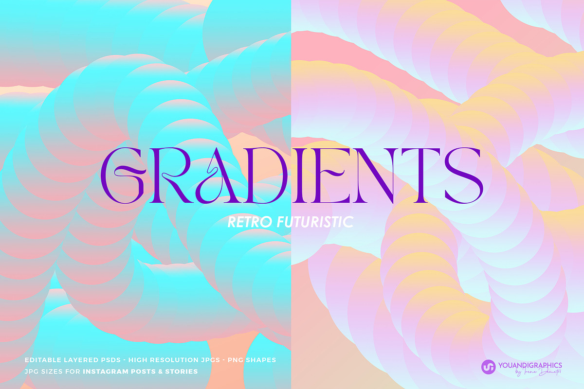 Retro Futuristic Gradient Background, a Background Graphic by ...