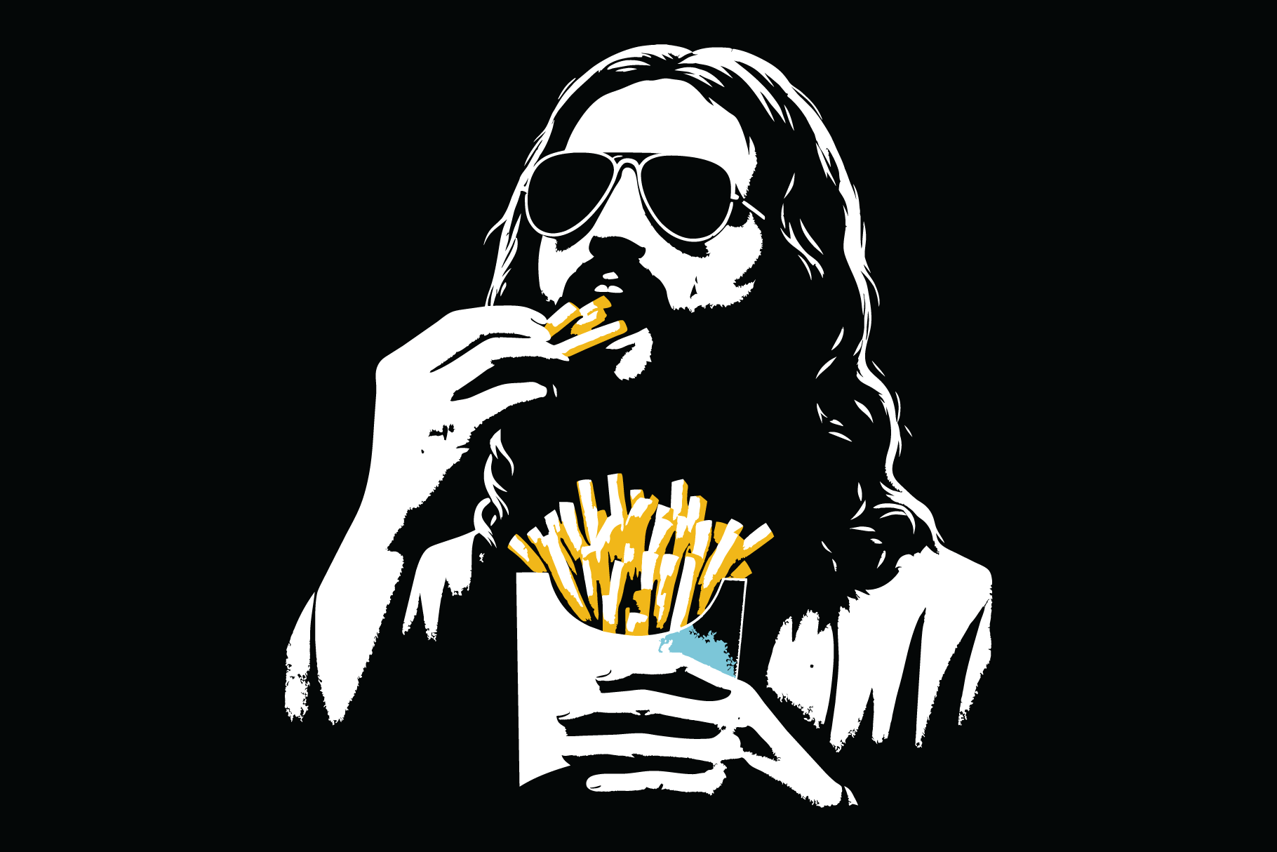 Jesus Christ Eating French Fries, a Food Illustration by Deezguizer ...