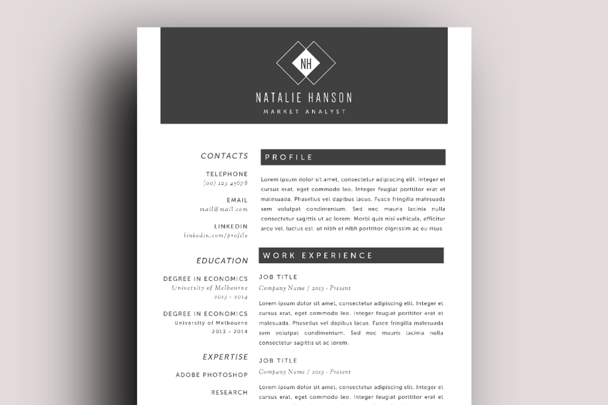 Word Resume Business Card Templates, a Resume Template by Inkpower