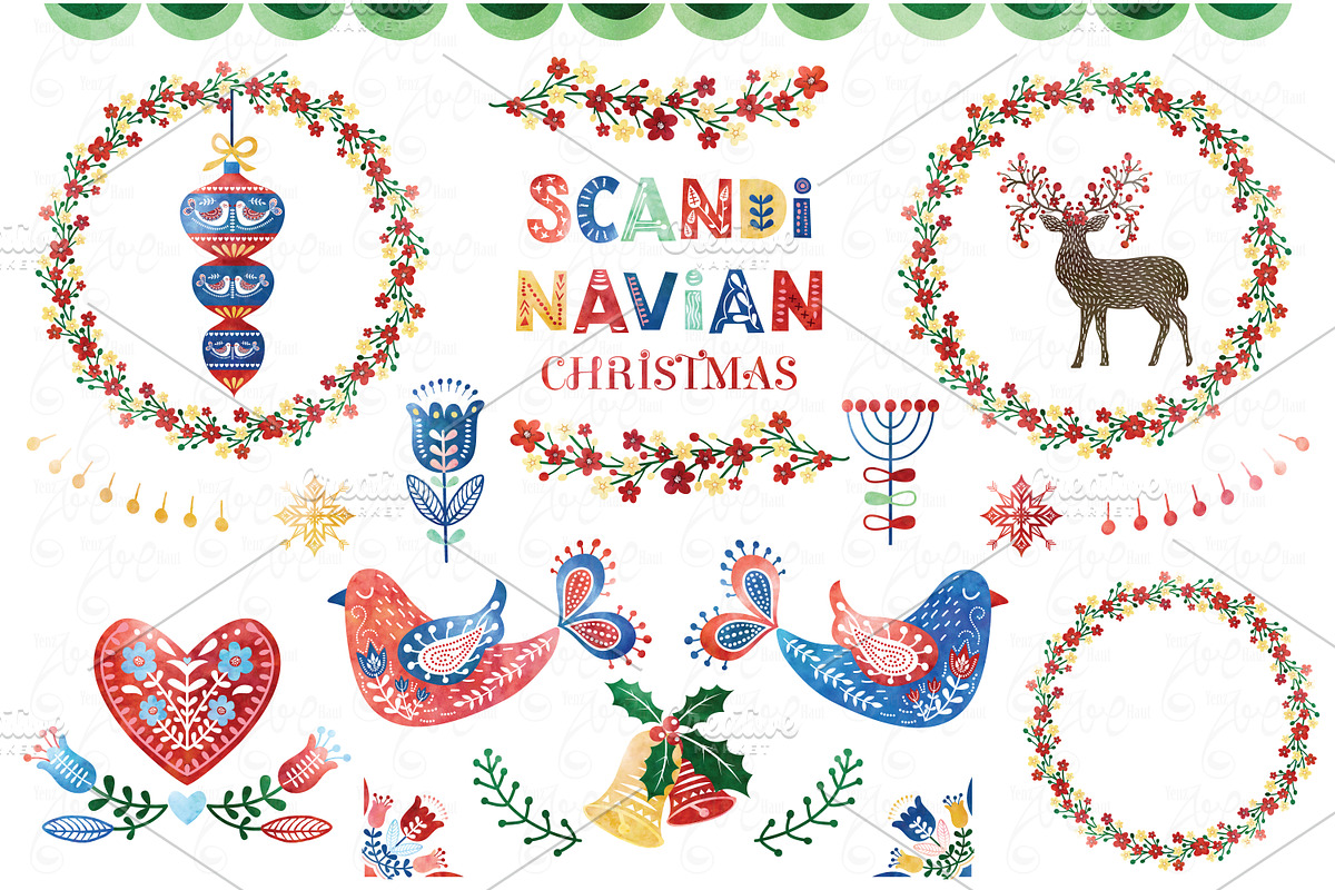Watercolor Christmas Scandinavian, a Decorative Illustration by YenzArtHaut