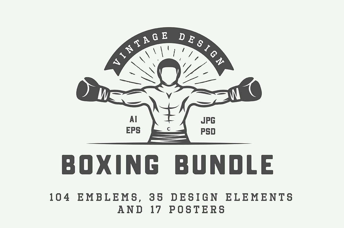 Vintage Boxing Bundle, a Branding & Logo Template by AkimD