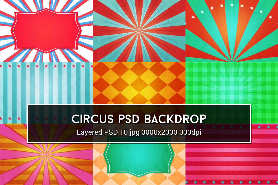 Circus PSD Backdrop, a Pattern Graphic by Krukowski Graphics