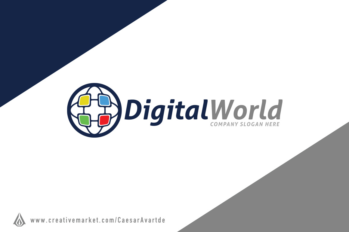 Digital World Logo Template, a Branding & Logo Template by Avartde Creative