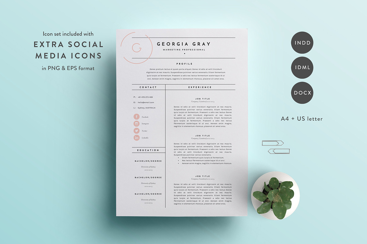 Resume Template 3 Page | CV Template, a Resume Template by The Template ...