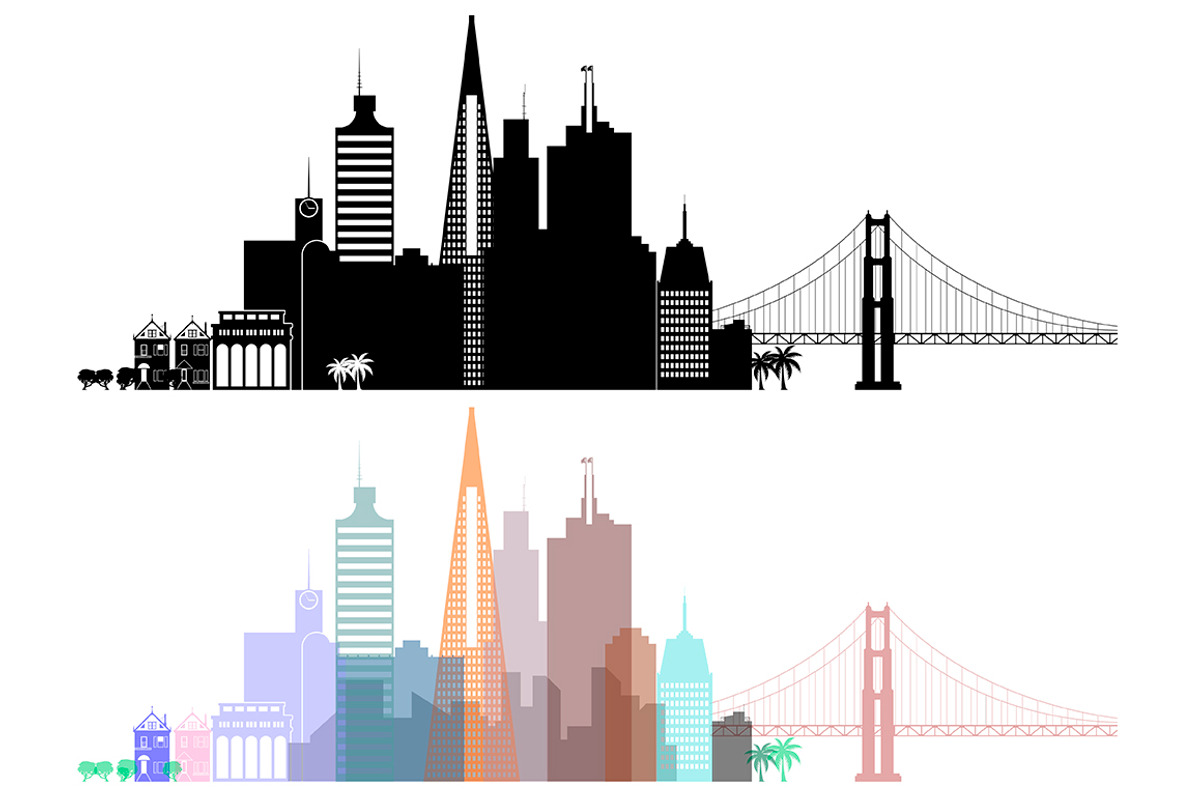 San Francisco vector skyline, an Illustration by DimShop