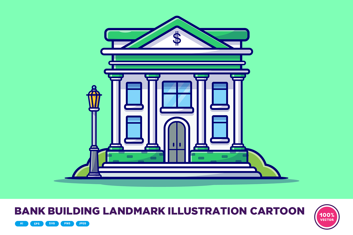 Bank Building Landmark Illustration, a Finance Illustration by Catalyst ...