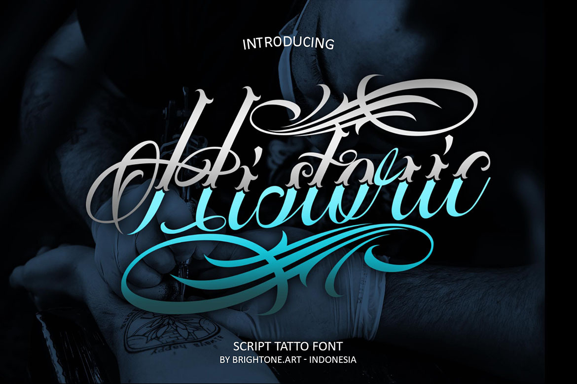 Historic - Tattoo Lettering, a Script Font by Brightone