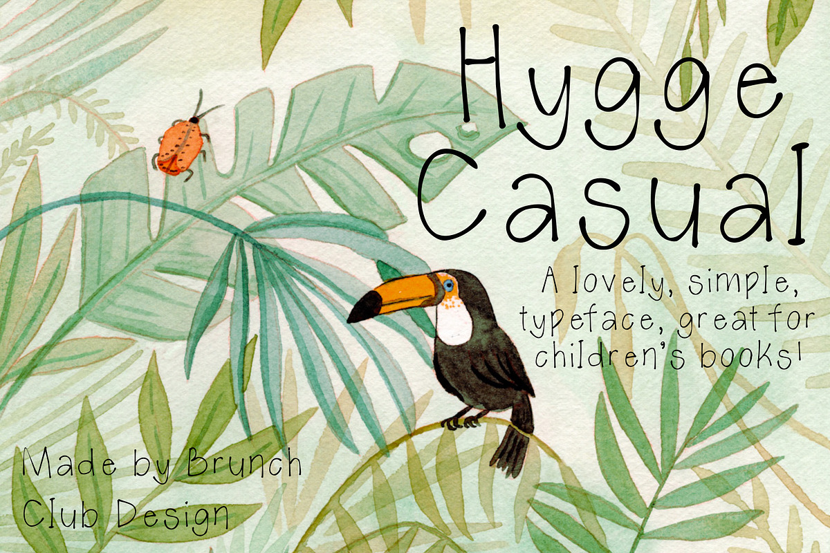 'Hygge Casual' storybook font, a Script Font by Brunch Club Design