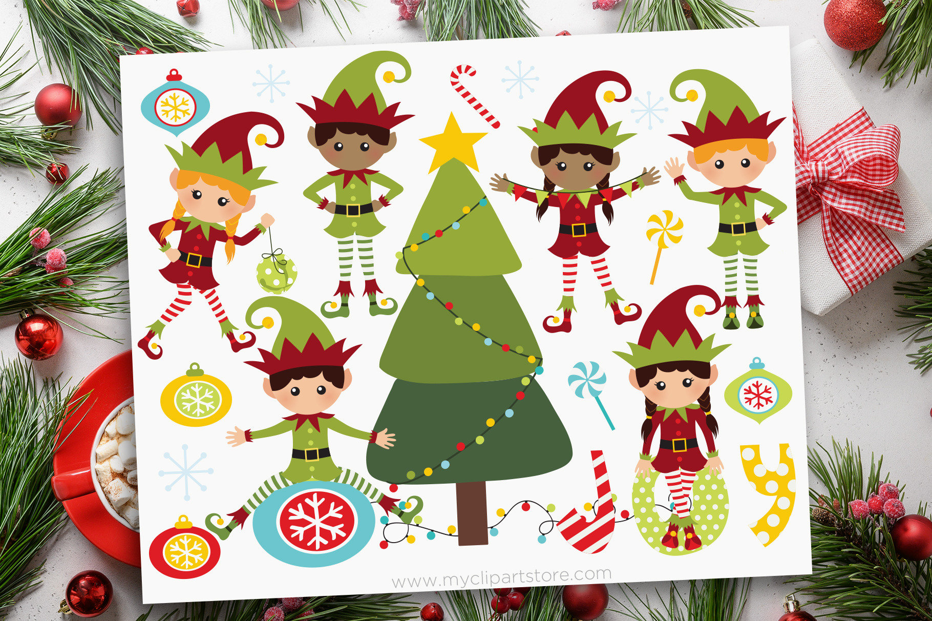 Christmas Santa's Elves Clipart, SVG, an Illustration by MyClipArtStore ...