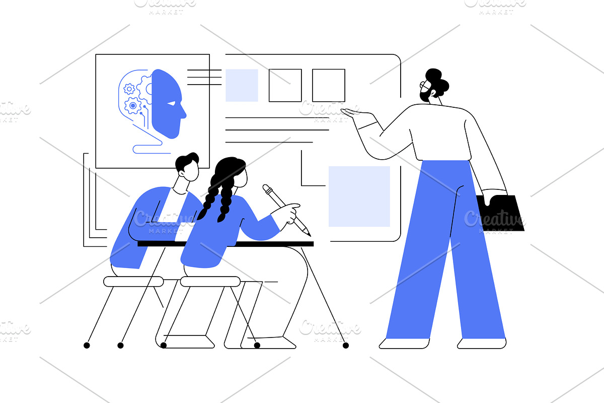 AI-Enhanced Classroom Management, a Technology Illustration by Visual ...