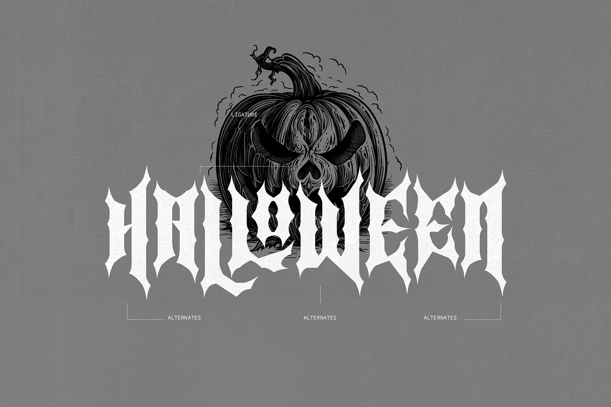 Raven Faith - a Satanic Display Font, a Blackletter Font by ...