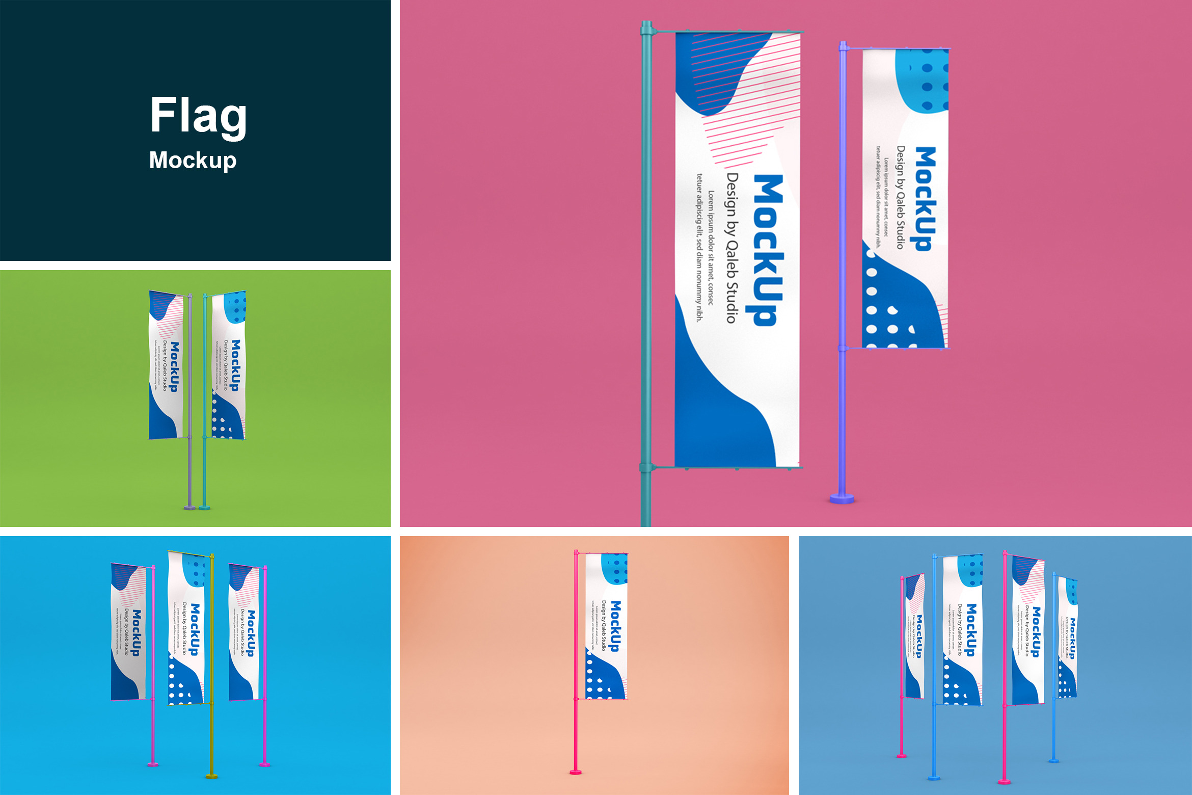 Flag Mockup, an Advertising Mockup by Qaleb Studio