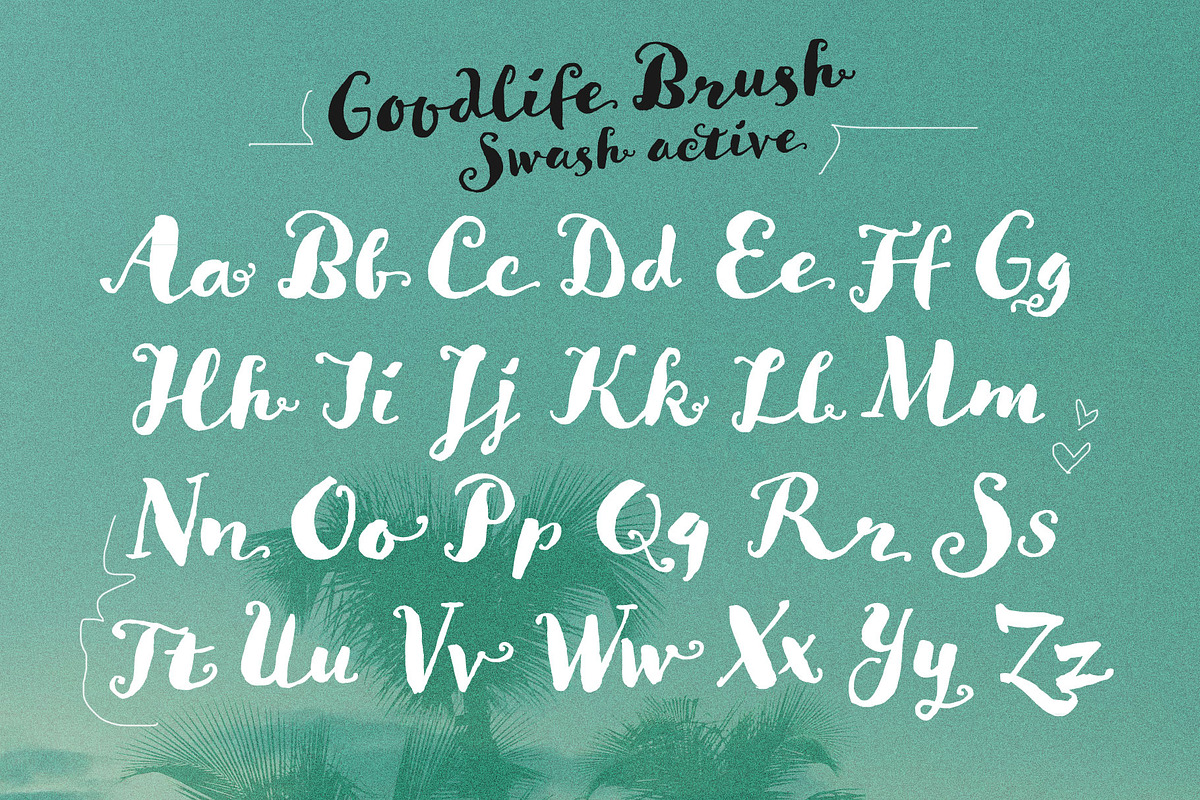 Goodlife Brush + Extras, a Script Font by HvD Fonts